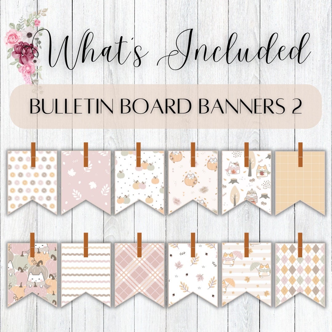 Pastel Fall Patterns Bulletin Board Banners - Pastel Fall Classroom ...
