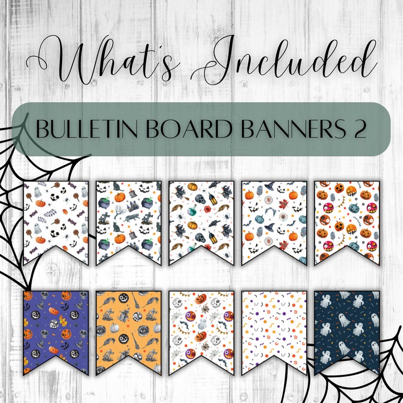 Halloween Bulletin Board Banners - Halloween Fall Classroom Wall Decor ...