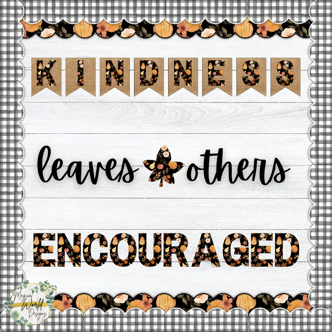 Farmhouse Fall Quote Bulletin Board Kit | Autumn Bulletin Board Borders ...