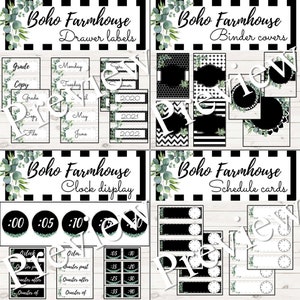 Farmhouse Classroom Decor Set | Boho Farmhouse Theme Decor Bundle ...