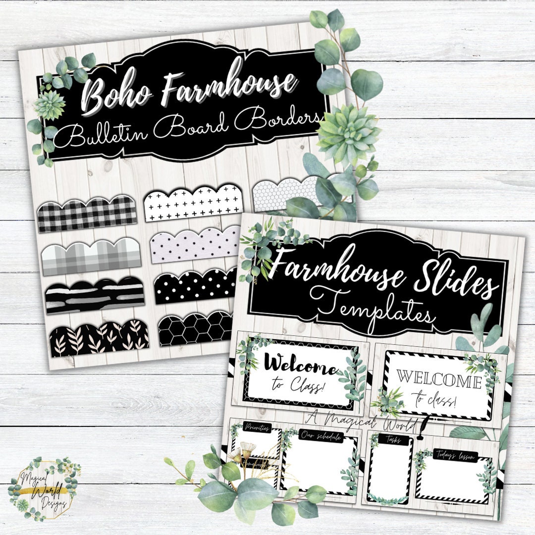 Farmhouse Classroom Bundle | Decor Set, Meet the Teacher, Google Slides ...