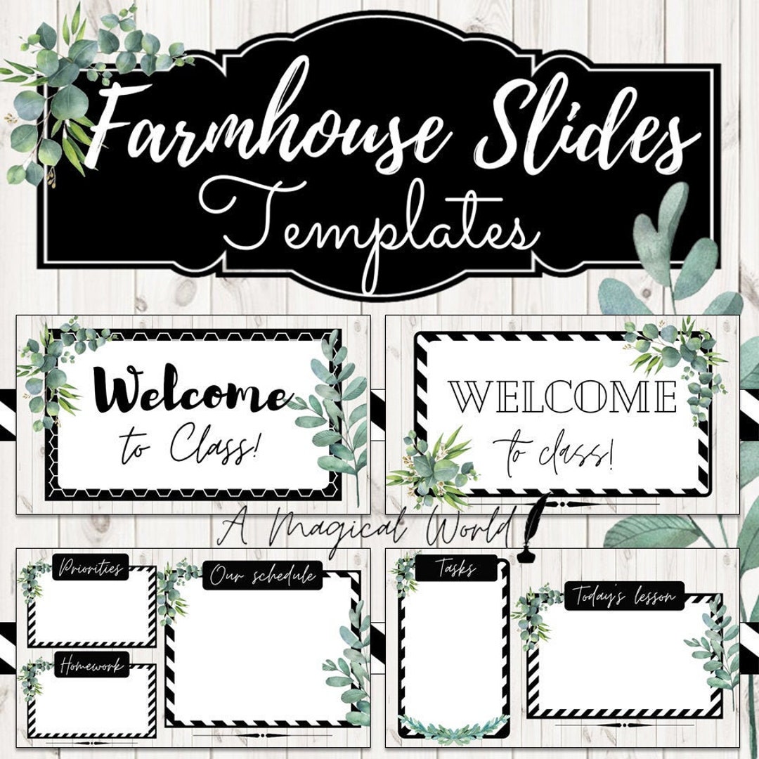 GOOGLE SLIDES Editable Templates | Farmhouse Teacher Resources ...