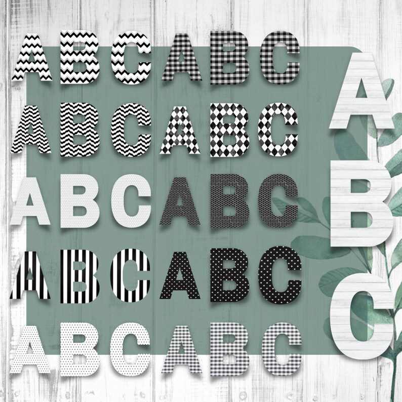Farmhouse Patterns Lettering Pack - Farmhouse Bulletin Board Letters ...