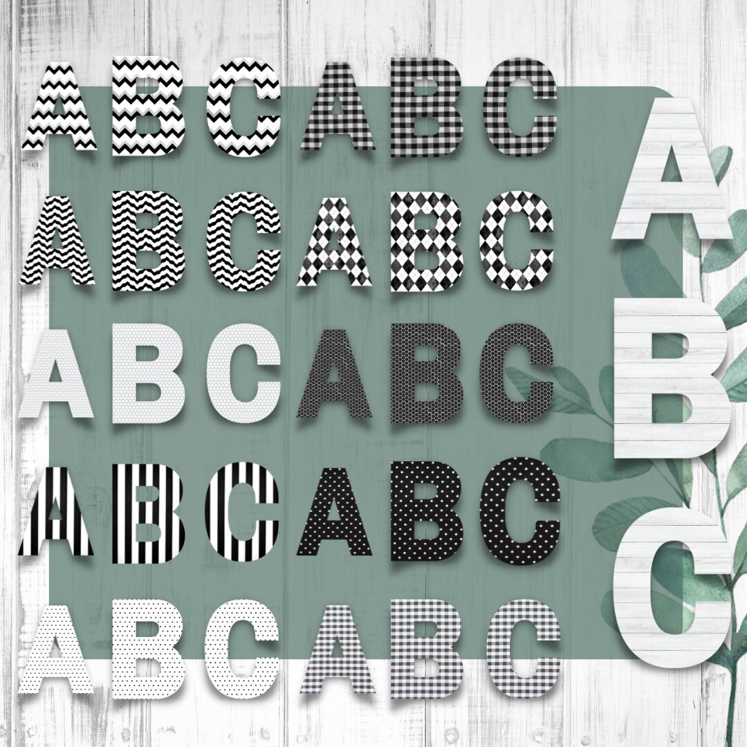 Farmhouse Patterns Lettering Pack - Farmhouse Bulletin Board Letters ...
