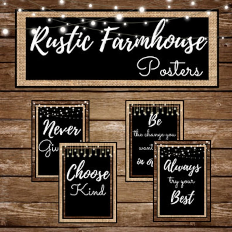 Farmhouse Rustic Editable Classroom Decor Bundle Rustic - Etsy
