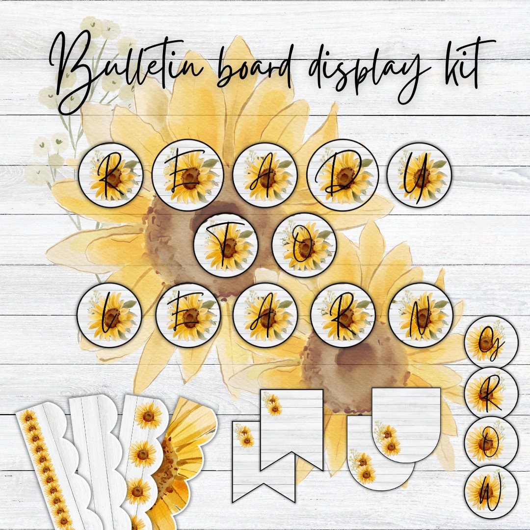 Sunflower Farmhouse Bulletin Board Kit | Bulletin Board Borders ...