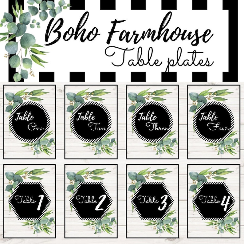 Farmhouse Table Numbers (1 - 20) - Boho Farmhouse Classroom Decor ...