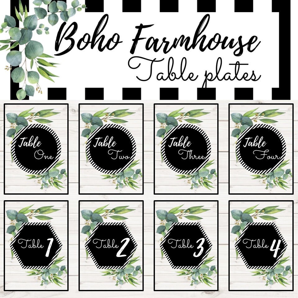 Farmhouse Table Numbers (1 - 20) - Boho Farmhouse Classroom Decor ...