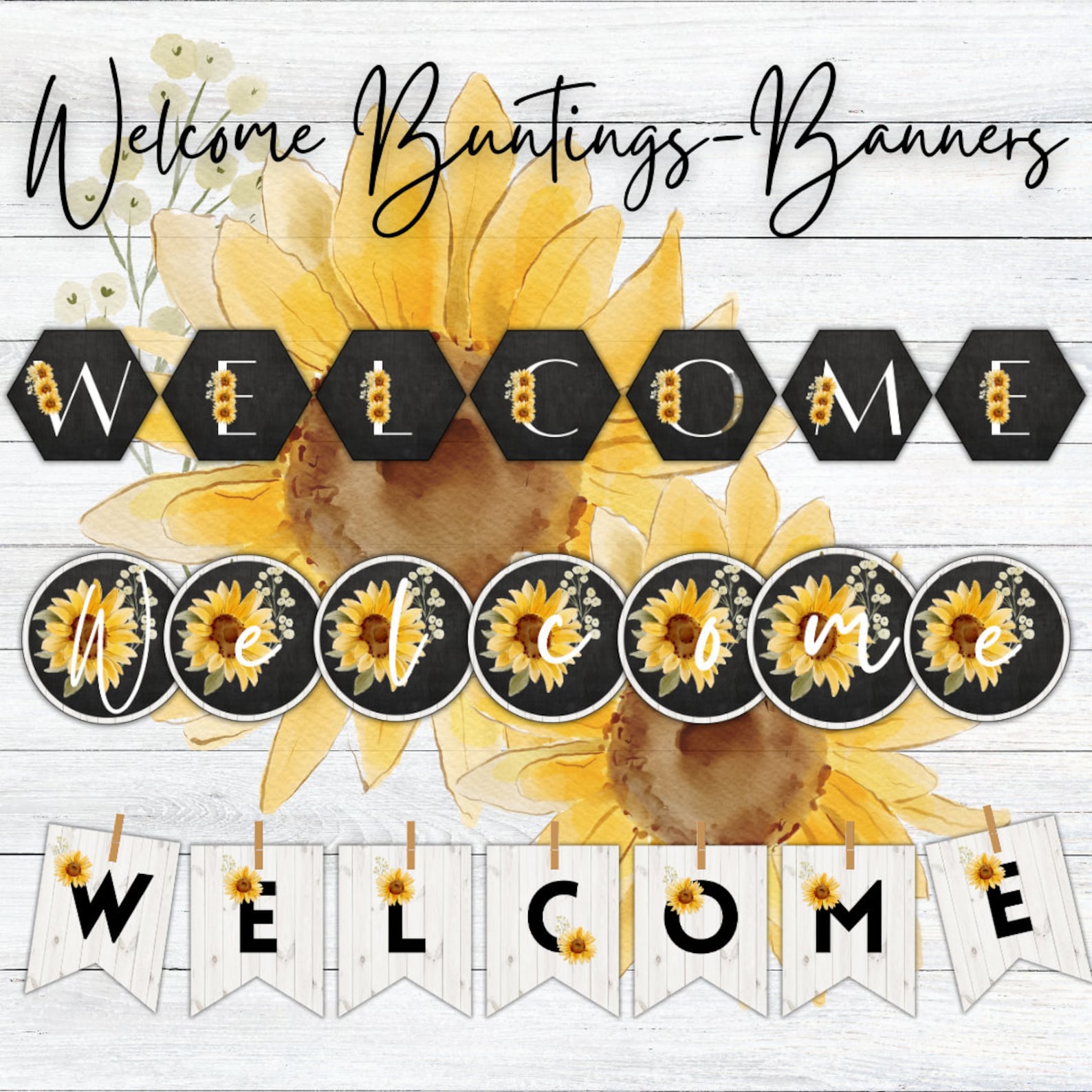 Sunflower Farmhouse Bulletin Board Kit | Bulletin Board Borders ...
