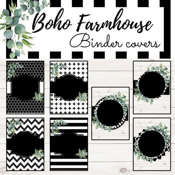 Farmhouse Binder Covers Boho Farmhouse Classroom Theme | Etsy