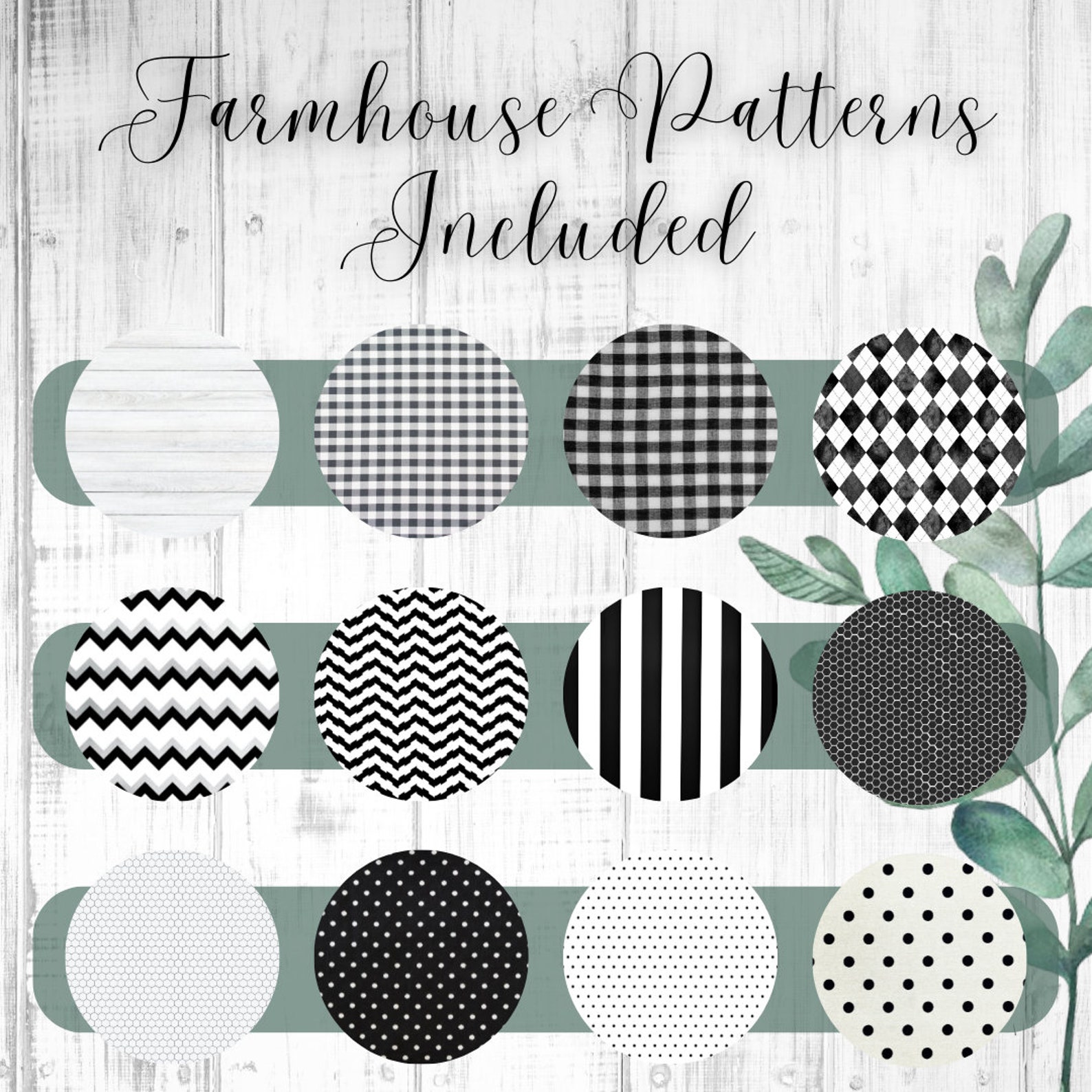 Farmhouse Patterns Lettering Pack - Farmhouse Bulletin Board Letters ...