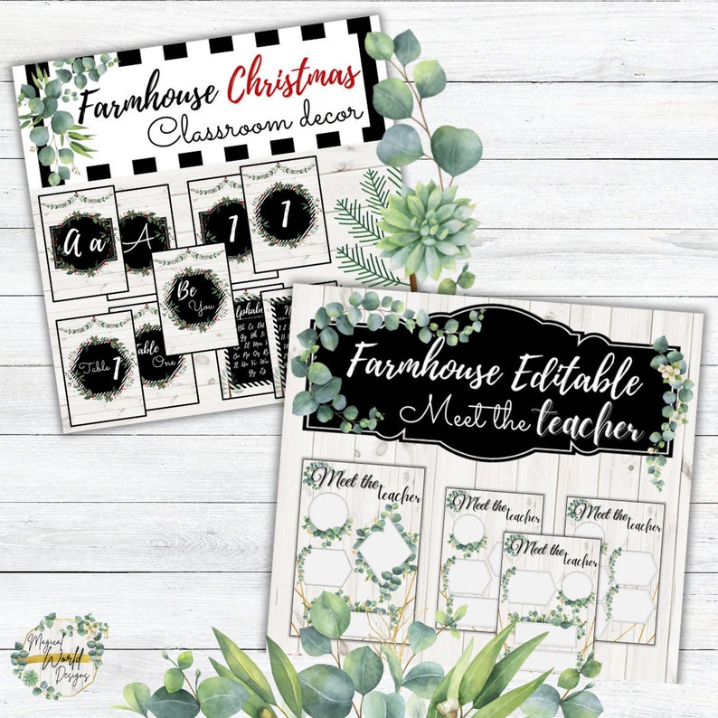 Farmhouse Classroom Bundle | Decor Set, Meet the Teacher, Google Slides ...