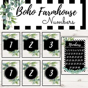 Farmhouse Alphabet and Number Posters - Boho Farmhouse Classroom Decor ...