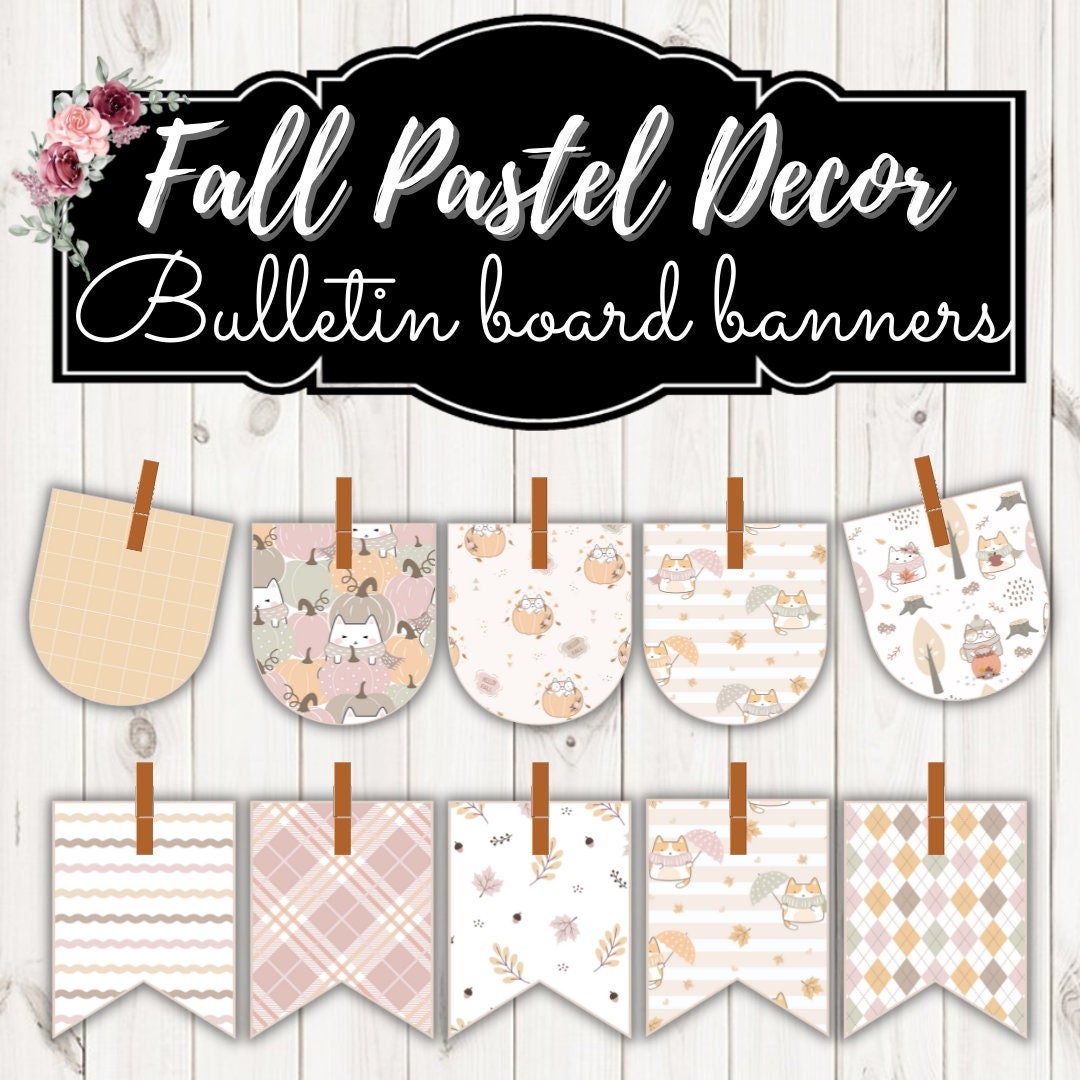 Pastel Fall Patterns Bulletin Board Banners - Pastel Fall Classroom ...