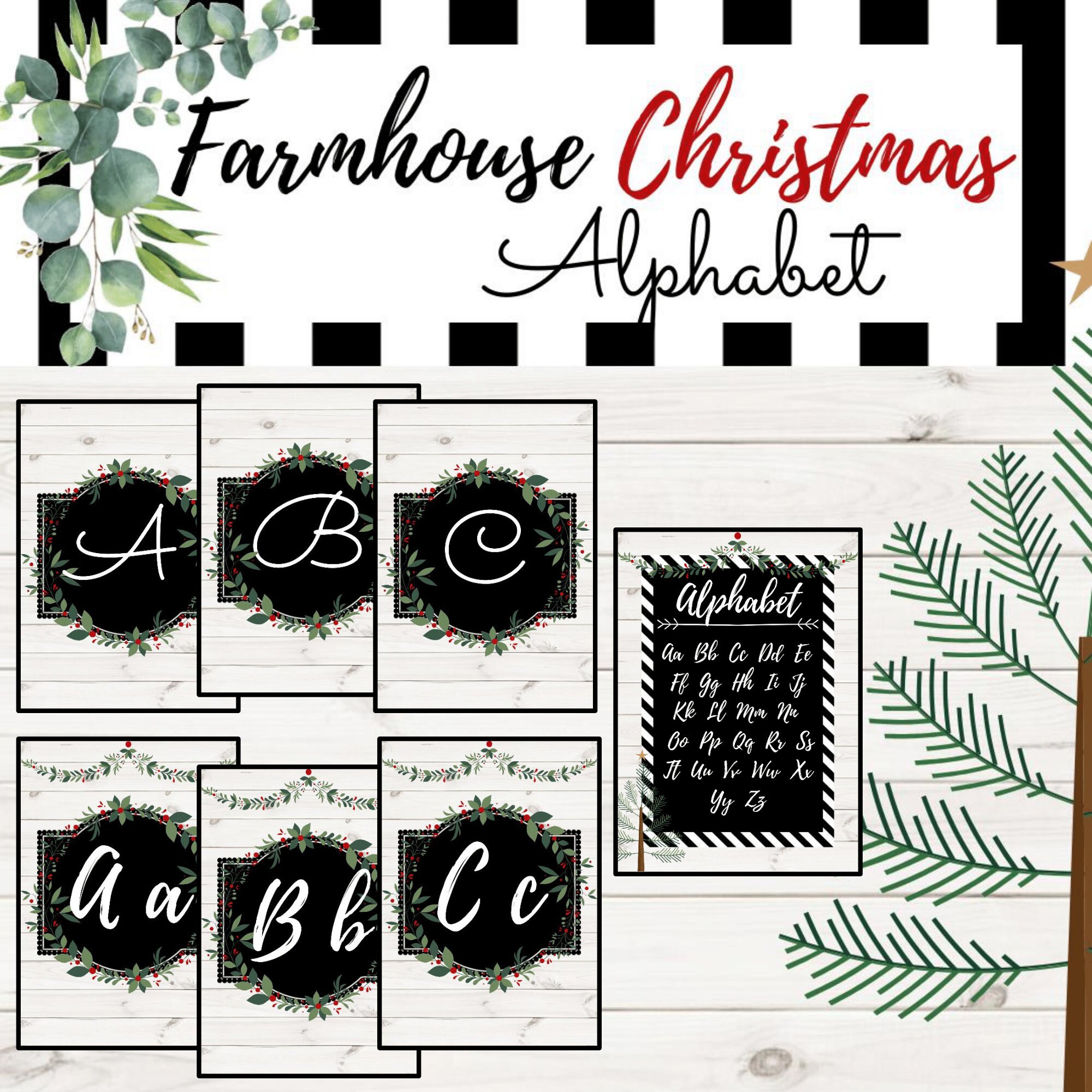 Farmhouse Christmas Classroom Decor | Christmas Farmhouse Decor Bundle ...