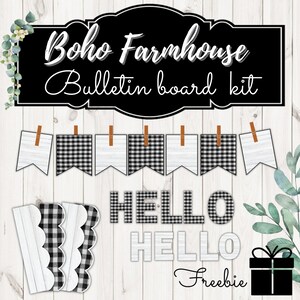 Farmhouse Classroom Decor Set | Boho Farmhouse Theme Decor Bundle ...