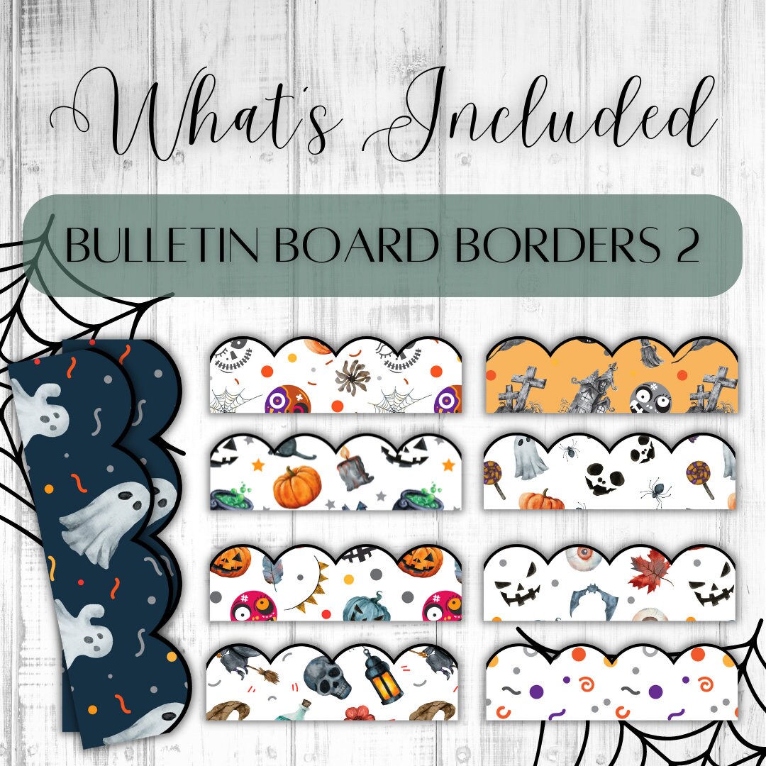 Halloween Bulletin Board Borders - Halloween Fall Classroom Wall Decor ...