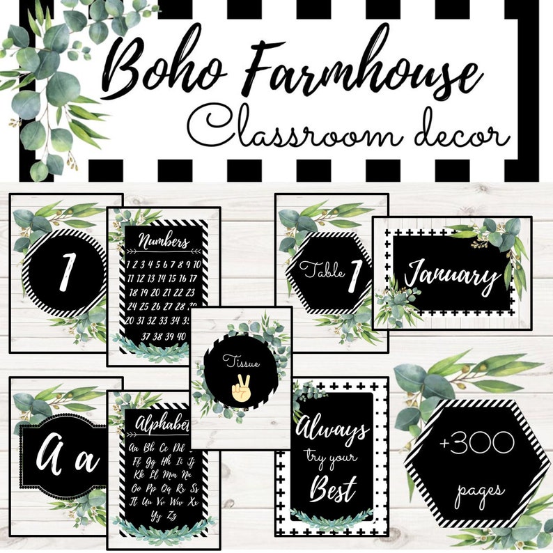 Farmhouse Classroom Bundle Decor Set Meet the Teacher - Etsy