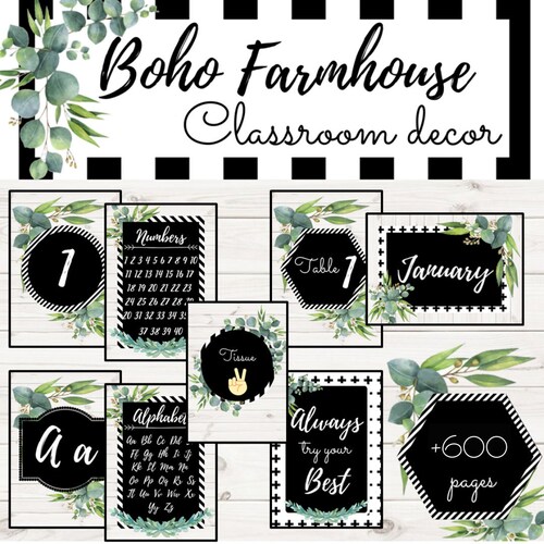 Farmhouse Rustic Editable Classroom Decor Bundle Rustic - Etsy