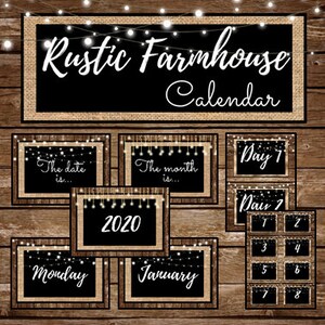 Farmhouse Rustic Editable Classroom Decor Bundle | Rustic Wood, Burlap ...
