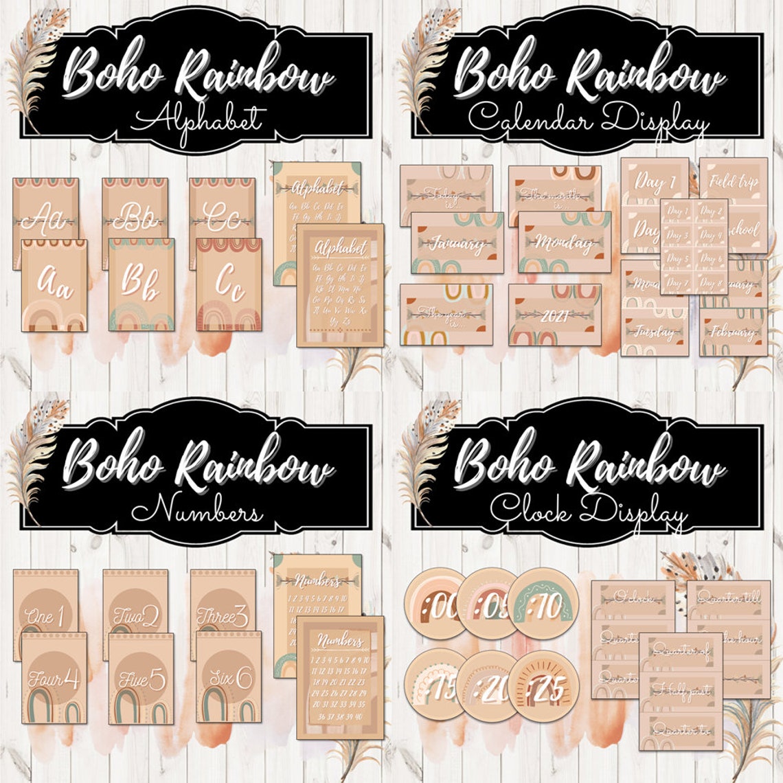 Boho Rainbow Classroom Decor Bundle | Calm Boho Classroom Decor ...