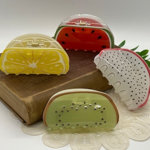 Tokyo Fruit Hair Claw 3.5", Resin Hair Claw, Medium Sized Claw, Hair ...