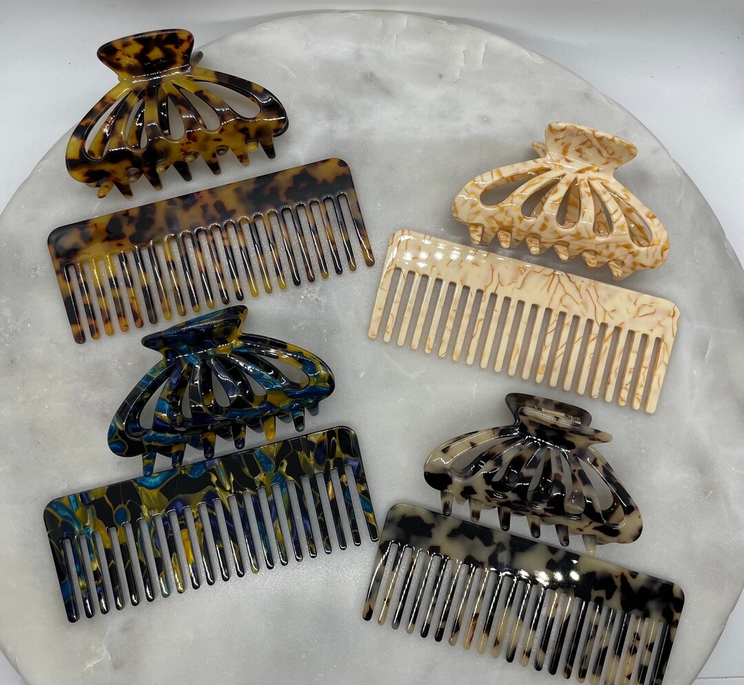 Hair Claw & Comb Set, Gift Set, Hair Claw, Hair Comb, Hair Accessories ...