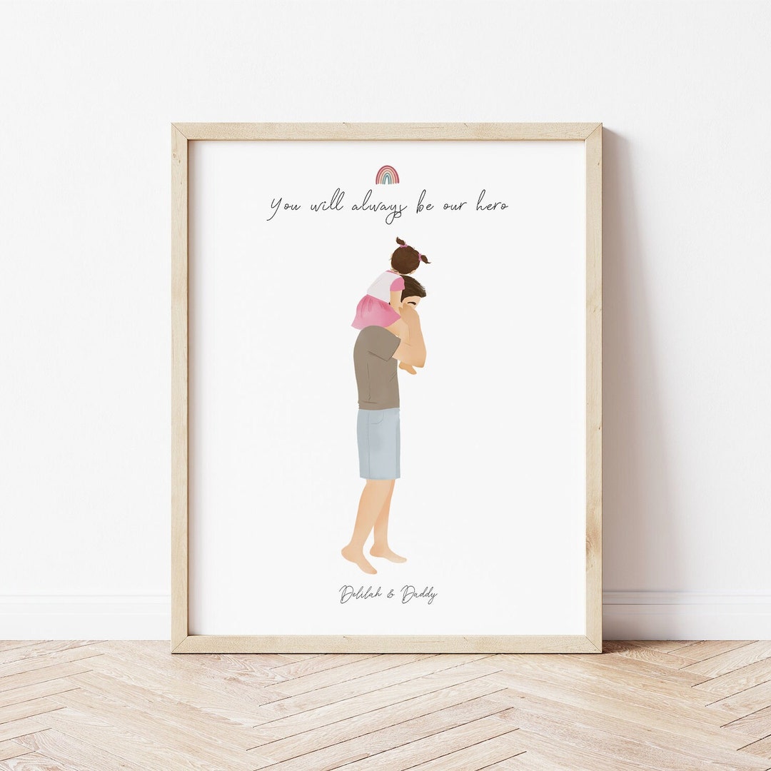 Personalized Framed Wall Art for Dad and Daughter, Father's Day Gift ...