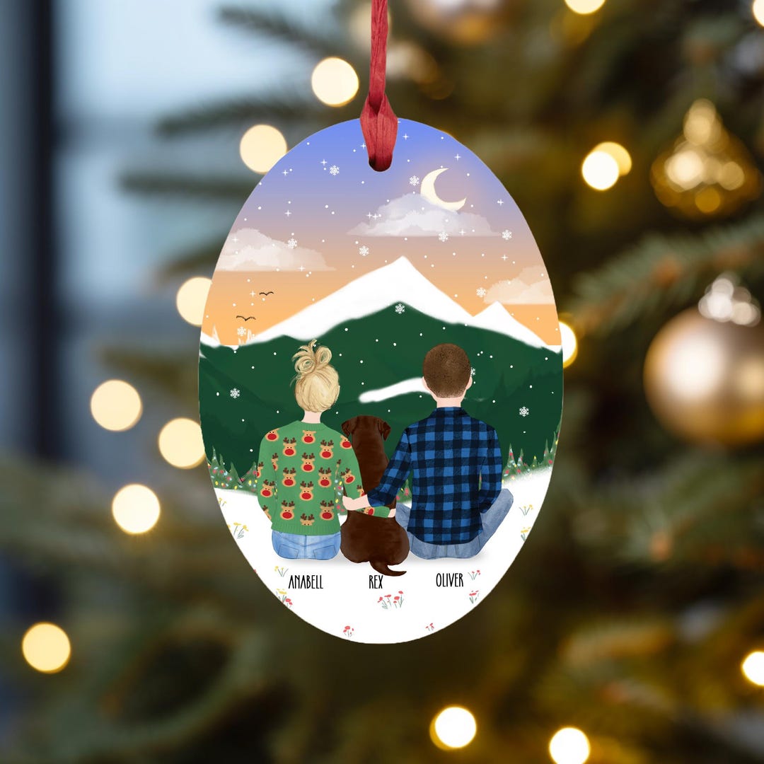Personalized Wooden Magnetic Christmas Ornament Couples and Pets for ...