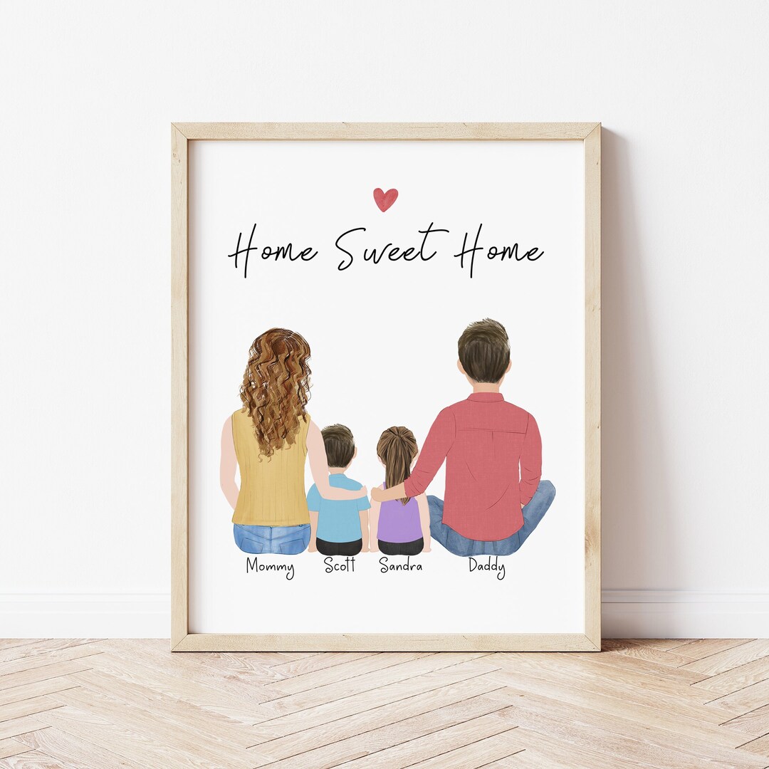 Personalized Framed Wall Art for Family With Toddler, Mother's Day Gift ...