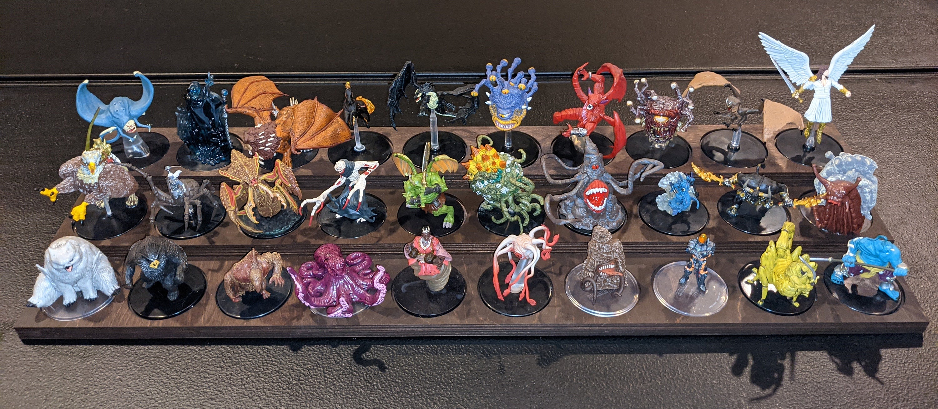 2 Wood Tiered Riser Display Shelf 30 Slots Stand Showcase Miniatures ...