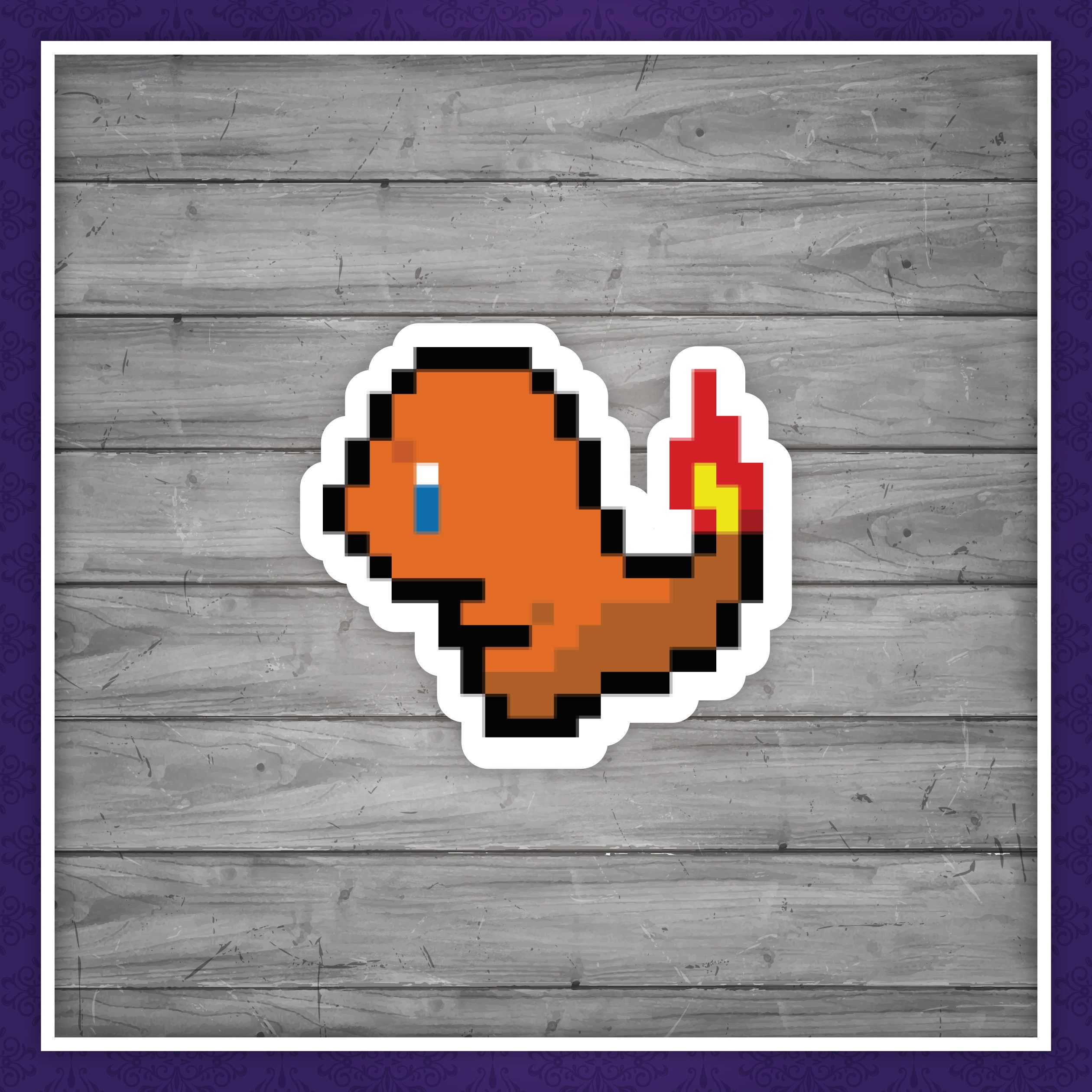 8-Bit Charmander Pokemon Decal/Sticker | Etsy
