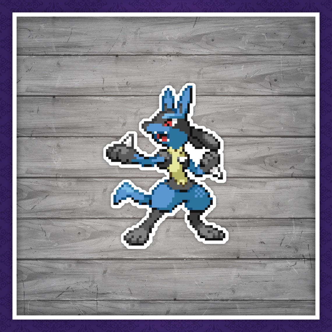 8-Bit Lucario Pokemon Decal/Sticker | Etsy
