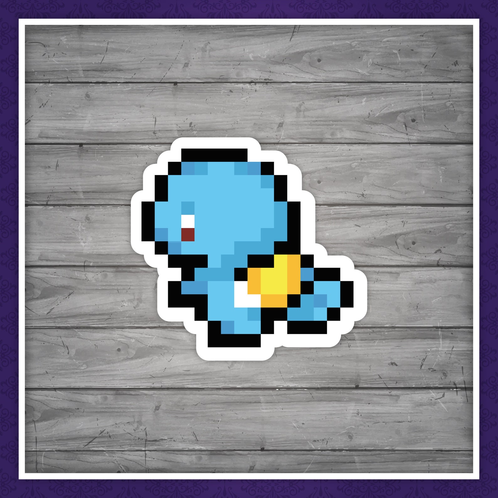 8-Bit Squirtle Pokemon Decal/Sticker | Etsy