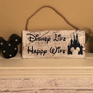 Disney Home Sign disney Life Happy Wife Home - Etsy