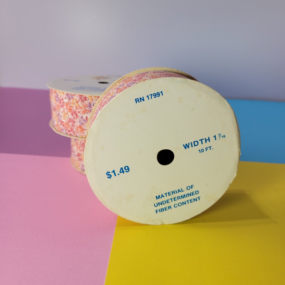 Vintage Pink and Orange Floral Ribbon, PRICED PER FOOT - Etsy