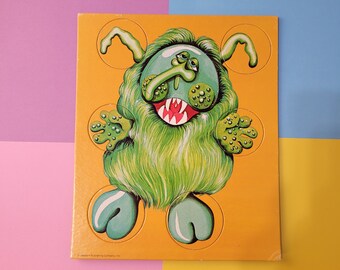 Monster Maker 1977 Lime Green Monster Game Board | Etsy