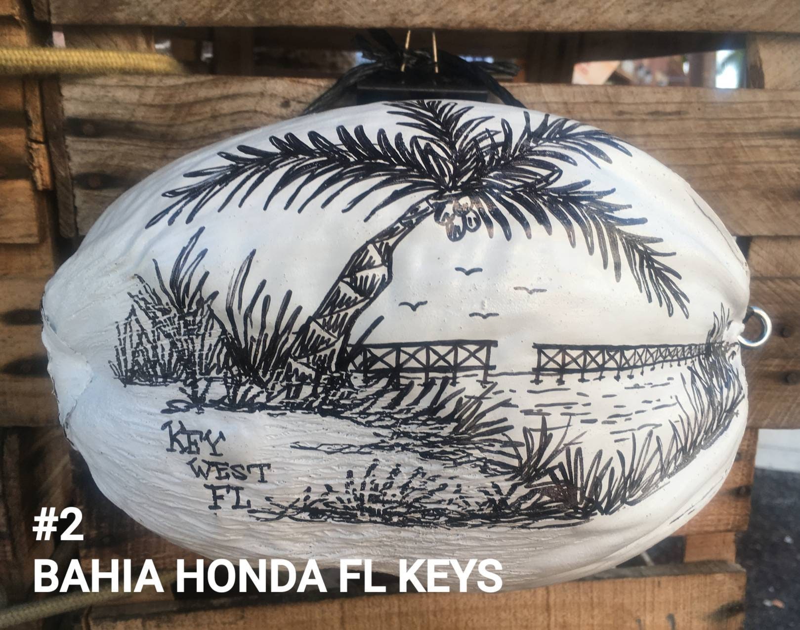 Hand Painted Black and White KEY WEST COCONUTS - Etsy