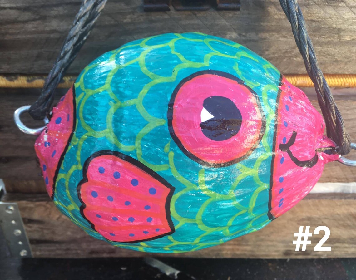 Hand Painted KEY WEST COCONUT Tropical Fish - Etsy UK