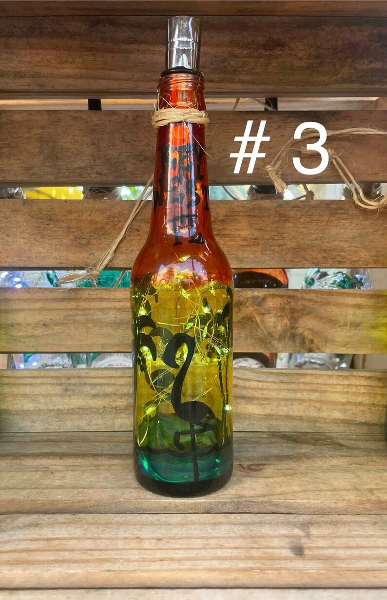 HAND PAINTED UPCYCLED Key West Souvenir Beer Bottle Lights/ Oil ...