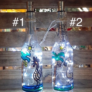 HAND PAINTED UPCYCLED Key West Souvenir Beer Bottle Lights/oil ...