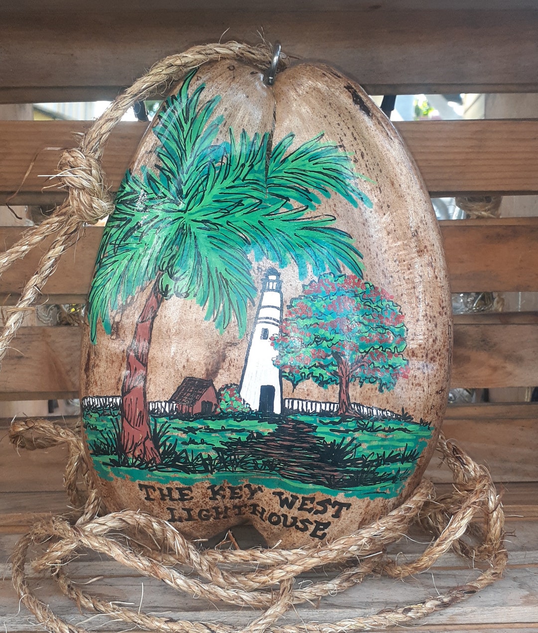 Hand Painted Key West Lighthouse KEYWEST COCONUTS - Etsy