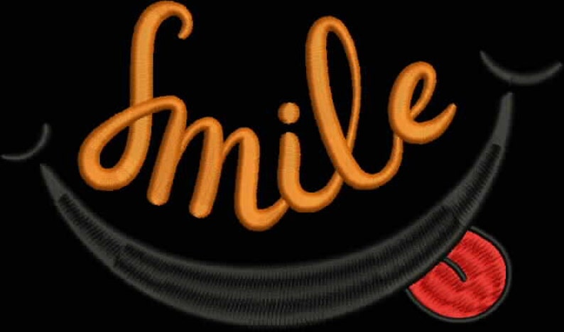 Smile emoji Embroidery Design 4 Sizes Designsbyhocane - Etsy