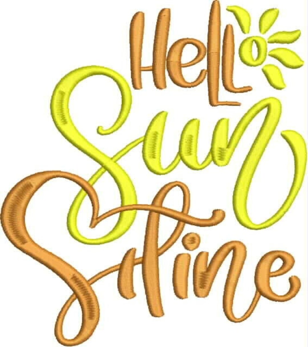 Hello Sunshine Embroidery Design 4 Sizes Designsbyhocane - Etsy