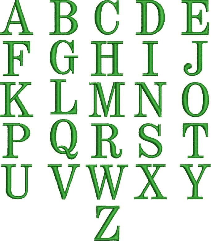 Boys Stacked Font Upper Case Letters Embroidery Design 12 Sizes ...