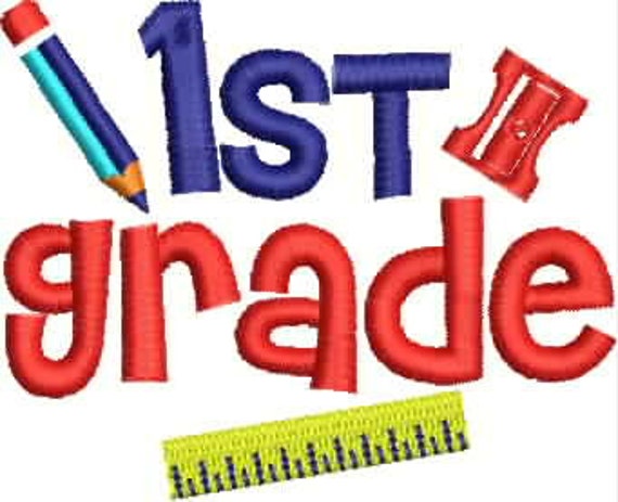 1st Grade Embroidery Design 4 Sizes Designsbyhocane - Etsy