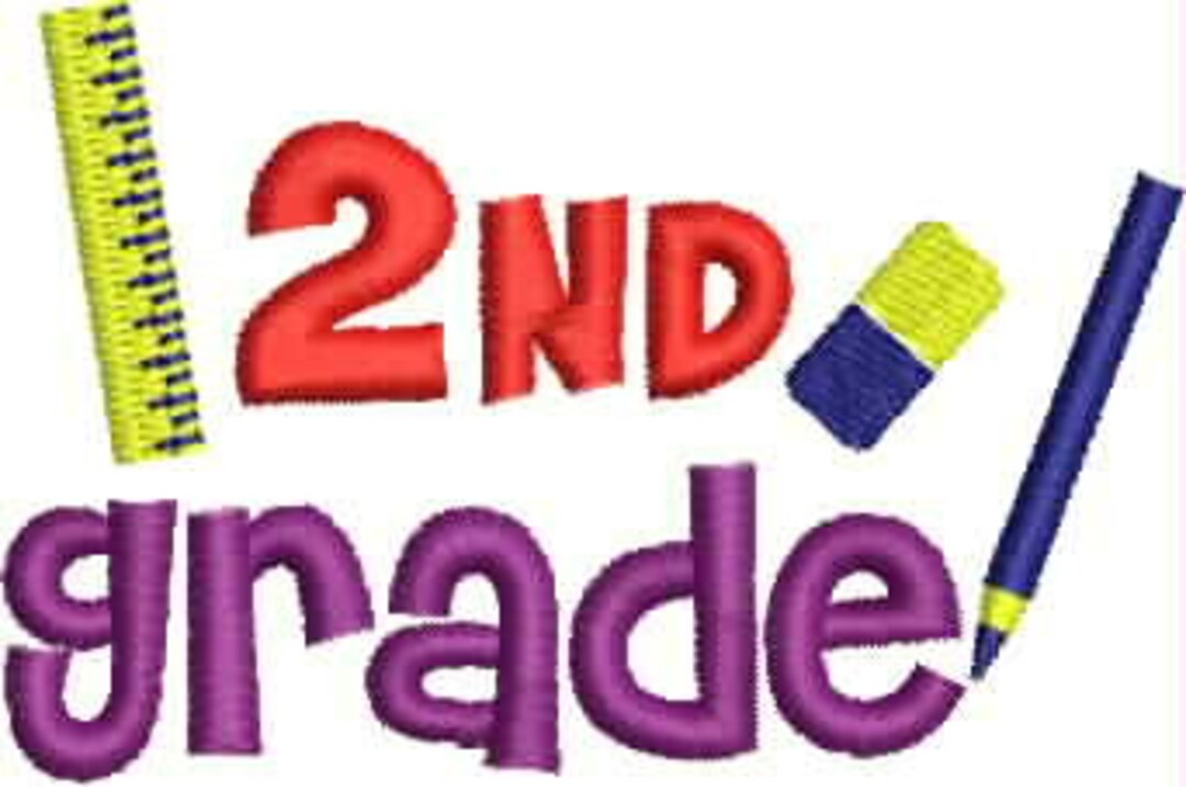 2nd Grade Embroidery Design 4 Sizes Designsbyhocane - Etsy