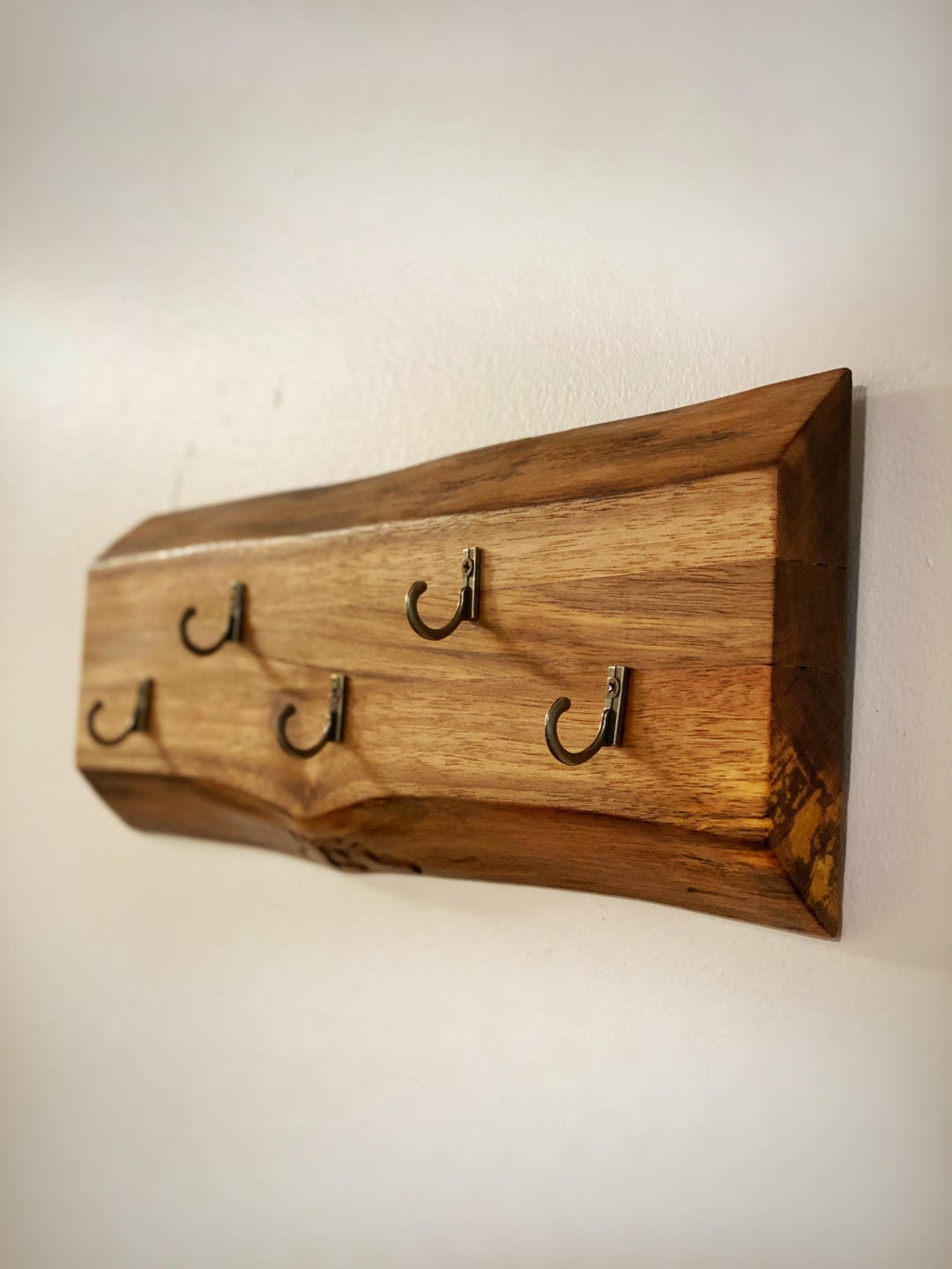 Elegant Key Holder for Entryway Wall Decor, Custom Black Walnut Solid ...