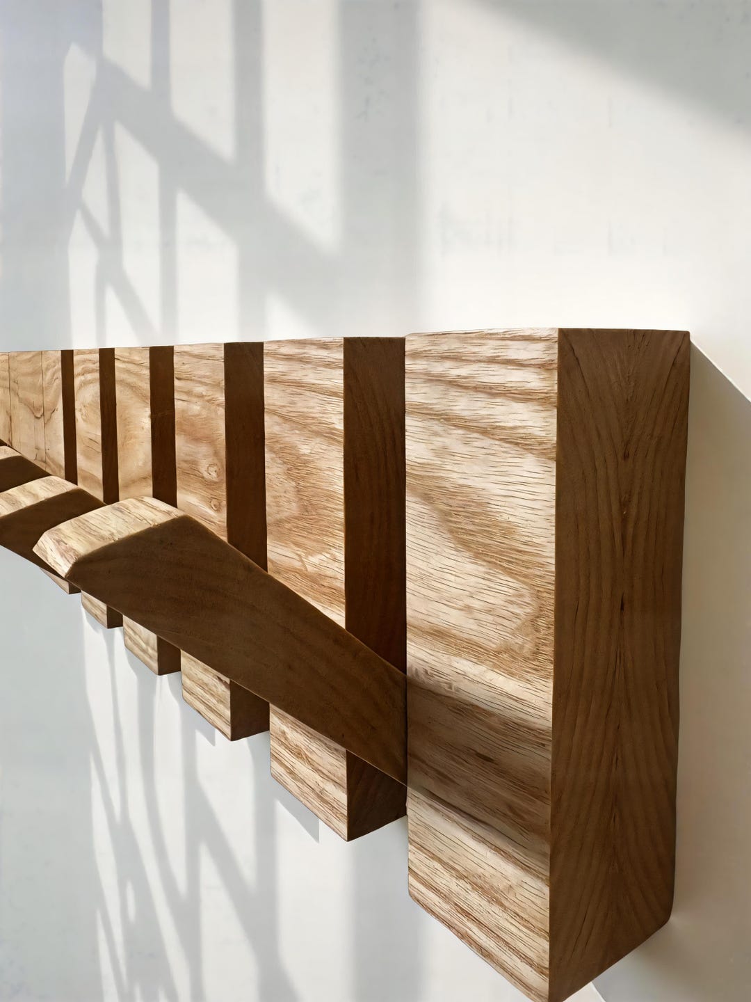 Ash Wood Piano Key Rack Modern Scandinavian Coat Hook Minimal Folding ...