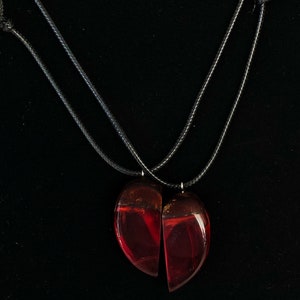 Matching Couple Necklace 2 Half Heart Pendant Necklaces - Etsy